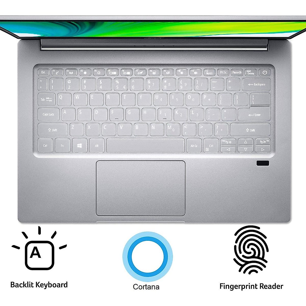 acer 2021 Swift 3 Laptop 14"" FHD 1920 x 1080 LED-Backlit AMD Ryzen 7 5700U 8-Core 8GB LPDDR4 2TB SSD Wi-Fi 6 Windows 10 Pro Bluetooth 5.2 Backlit Keyboard 720p HD Camera, Fingerprint, Pure Silver