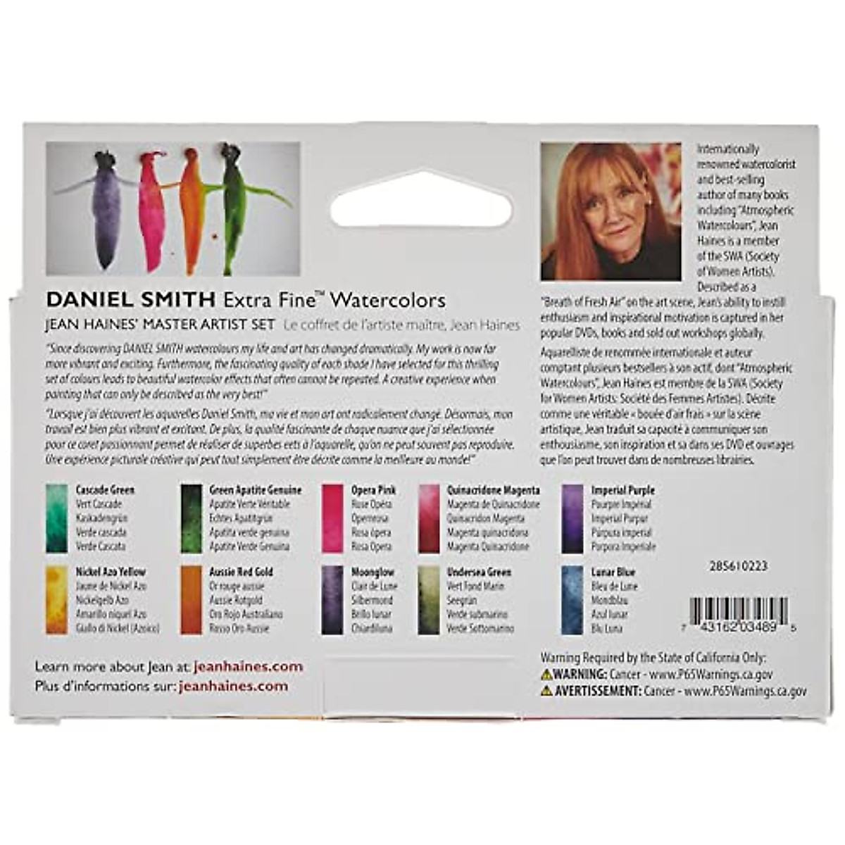 DANIEL SMITH Watercolor, 5ml tubes, Jean Haines Master Artist Set 10 Watercolor Tubes (total 10 pieces) 285610223, 0.17 Fl Oz (Pack of 10)