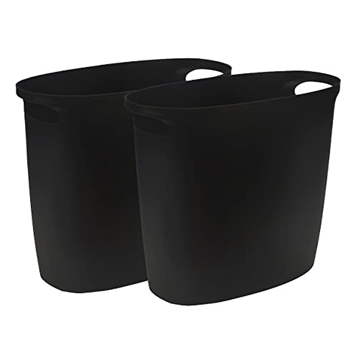 Diyalor 2.6 Gallon Small Trash Can with Handle,Durable Bathroom Wastebasket Garbage Can (Pack of 2, Black)