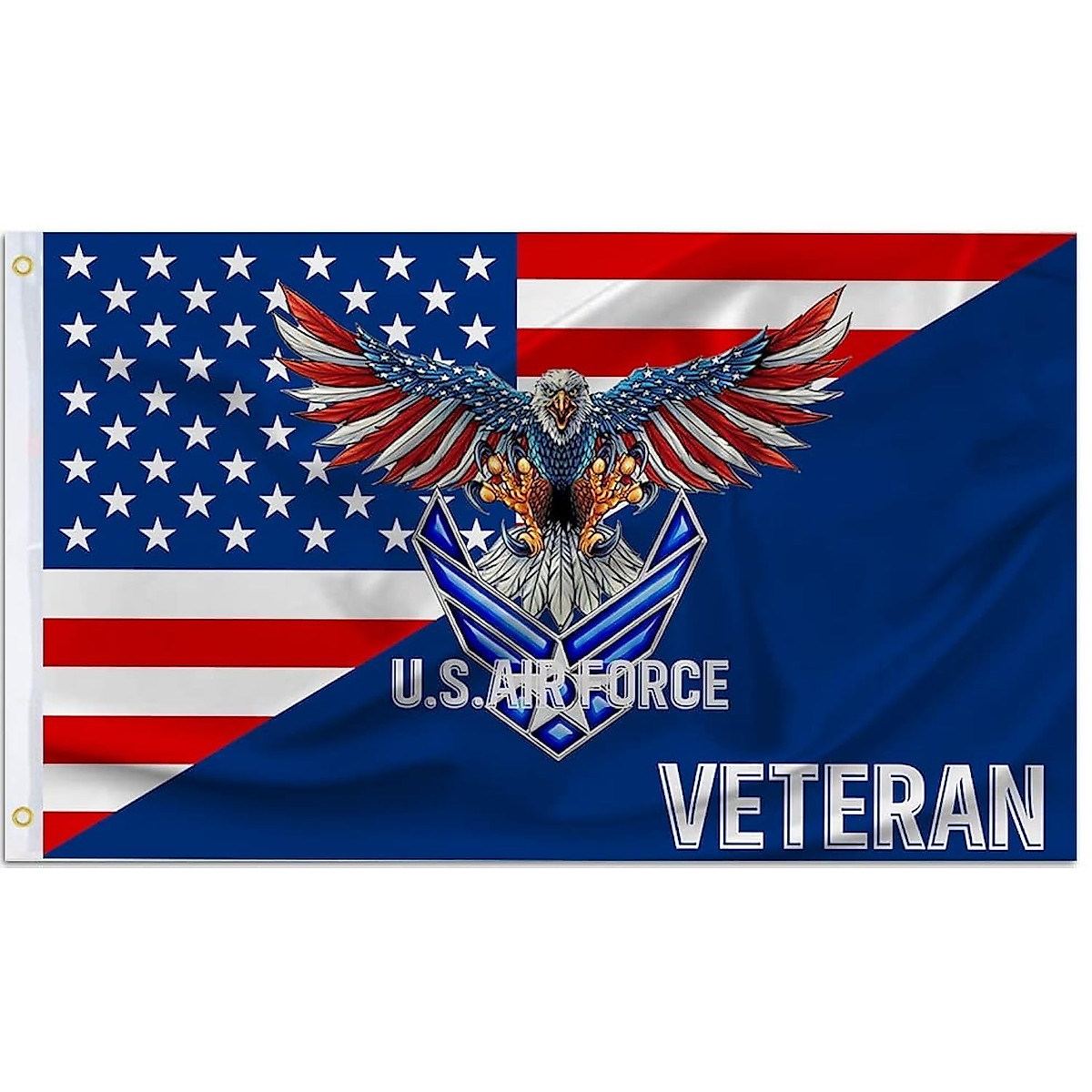 United States Air Force Eagle Veteran Flag with Brass Grommets,U.S.Patriotic Military Veteran Pride Outdoor Flags & Banner 3X5 Sign