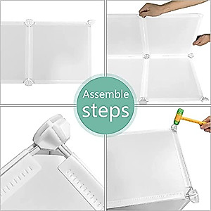 Wolizom Cube Storage Organizer, 12-Cube White Closet Storage Shelves, Modular Units, Closet Cabinet, Portable DIY Plastic Book Shelf Shelving for Bedroom, Office, Living Room