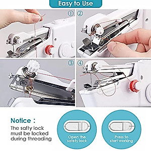Handheld Sewing Machine,Mini Sewing Machine for Beginners and Adults Quick Stitching,Portable Sewing Machine with Sewing Supplies Suitable for Home,Travel,DIY