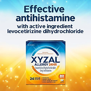 Xyzal Allergy Pills, 24-Hour Allergy Relief, 80-Count, Original Prescription Strength