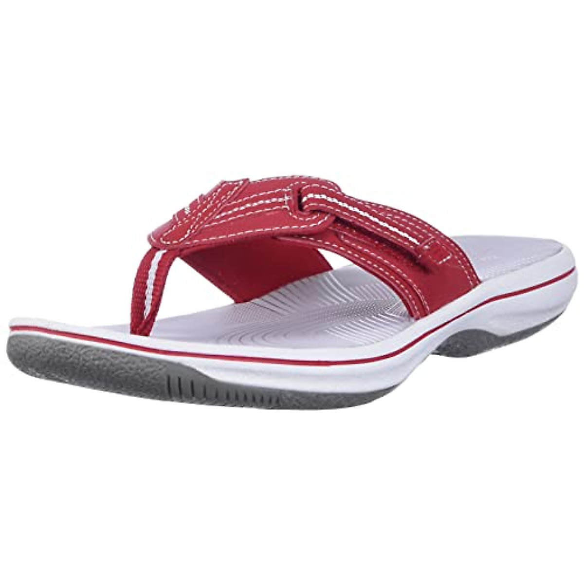 Clarks Women's Brinkley Jazz Flip Flop, red Synthetic, 7 Medium US