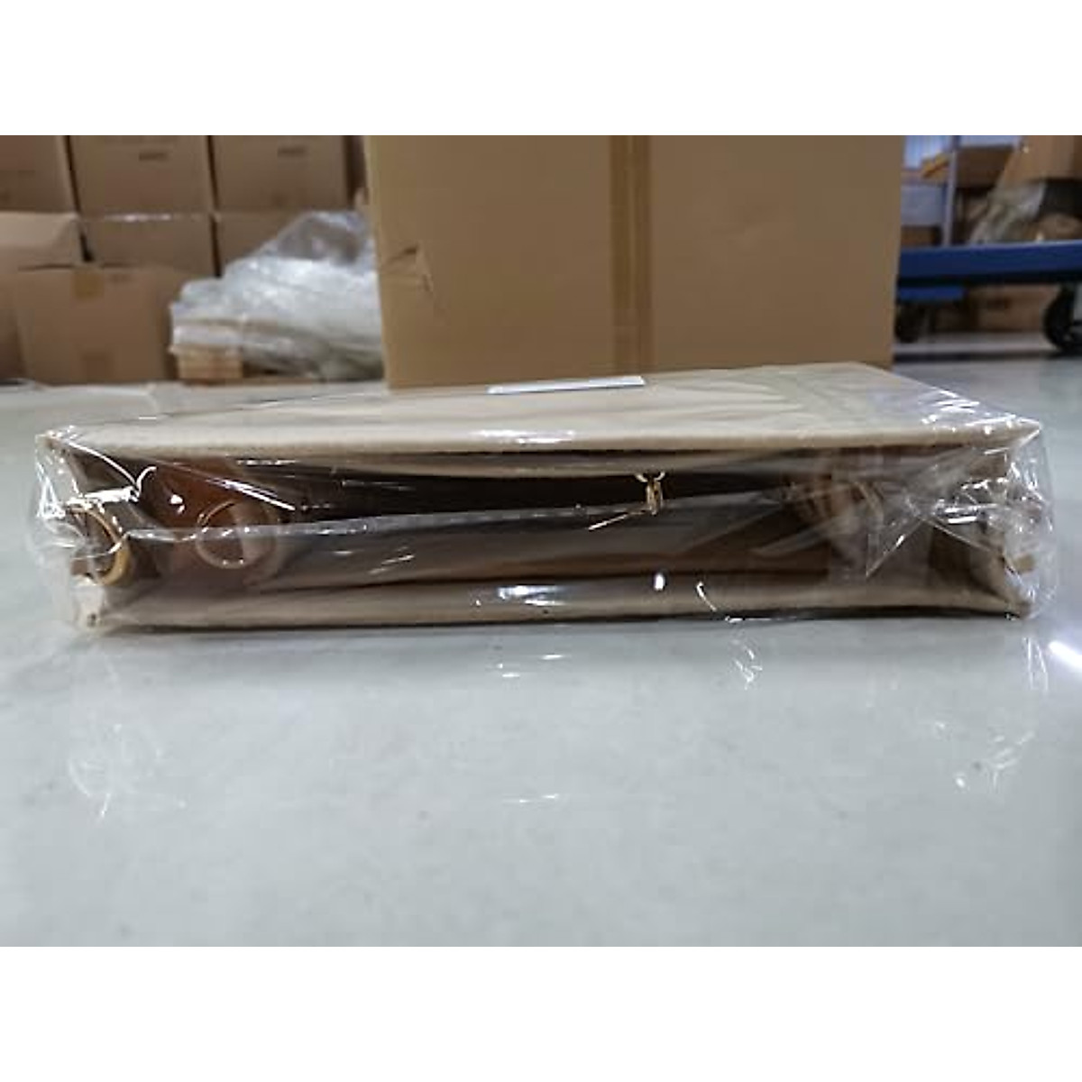 EsLuker.ly 2Pcs Felt Purse Organizer Insert with Zipper, Premium Microfiber Handbag Shaper Tote Bag Organiser Insert Fit Toiletry Pouch 26 19 - Large&Small, Khaki