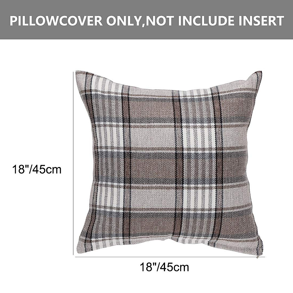 uxcell Set of 2 Buffalo Check Plaid Throw Pillow Covers Farmhouse Decorative Square Pillow Covers Home Decor Gray