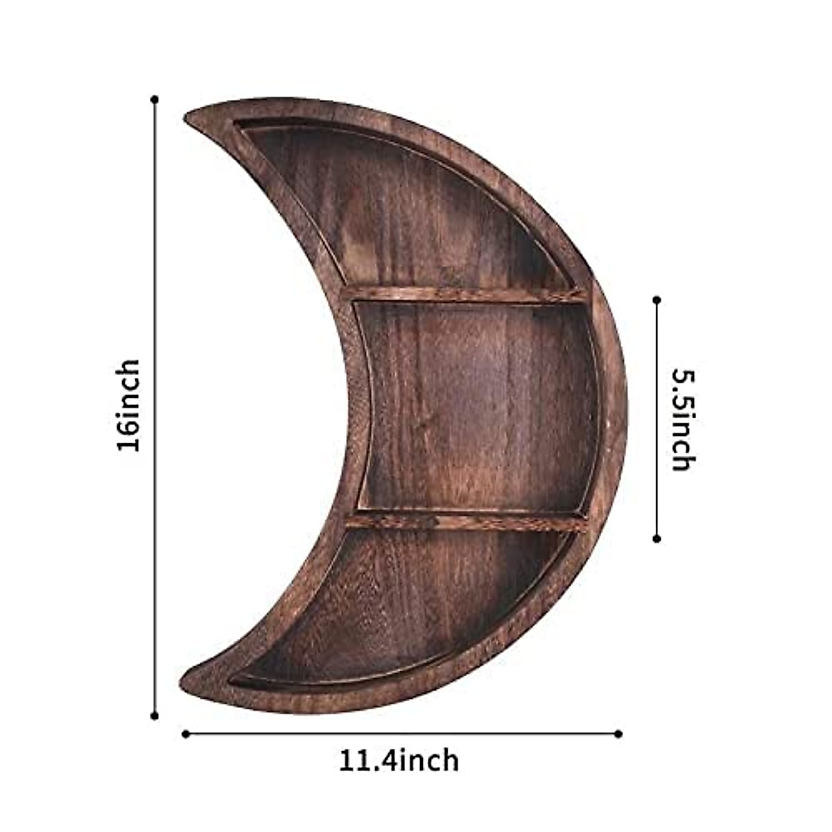 ELIAUK Floating Moon Wooden Shelves Reversible Crescent Moon Shelf,Home Wall Decor for Living Room Bedroom…