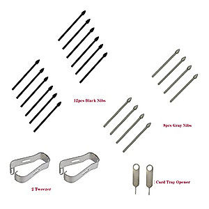 (20pcs Pack) Tab s7 s Pen Nibs Replacement Stylus Tips for Samsung Galaxy tab s7,s7 Plus (Black/Gray)