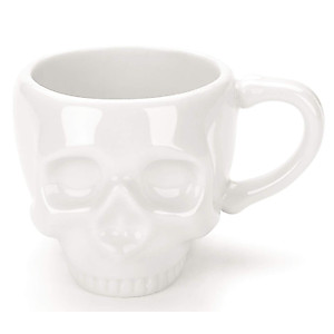 Skullis Porcelain Ceramic Skull Shaped Espresso Coffee Cup 2 OZ for Home and Office Party, Holiday and Birthday Present, Unique, Exclusive.