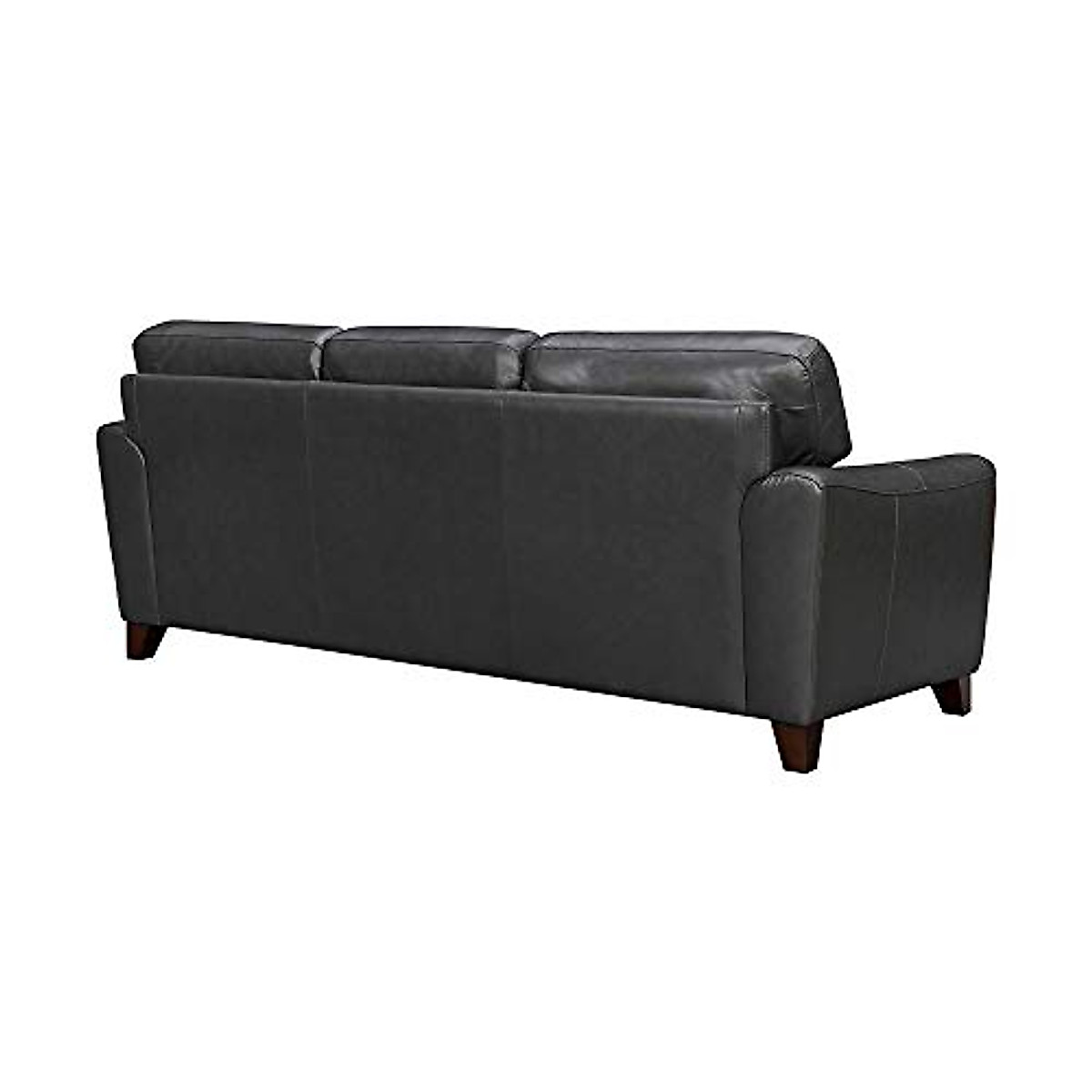Armen Living Bergen 87" Leather Square Arm Sofa, Pewter