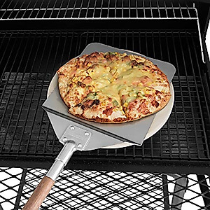 Royal Gourmet KSF1204 3 Piece Pizza Stone Set for Grill and Oven with 12-Inch Cordierite Stone, Peel and Pizza Cutter, Baking Tool