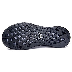 DLGJPA Men's Quick Drying Water Shoes for Beach or Water Sports Lightweight Slip On Walking Shoes Allblack 7