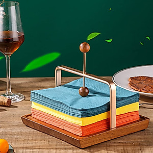 Niciksty Wooden Napkin Holder Farmhouse Kitchen Napkin Holder for Table Dinner Napkin Holder Cocktail Napkins Holder Vintage Wood Napkin Holder Christmas Napkin Holder