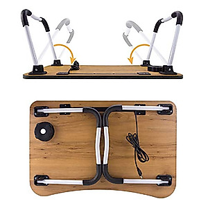 Slendor Laptop Desk Foldable Bed Table Folding Breakfast Tray Portable Lap Standing Desk Notebook Stand Reading Holder for Bed/Couch/Sofa/Floor