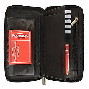 Marshal Womens Checkbook Wallet with Id Window and Snap Button Closure