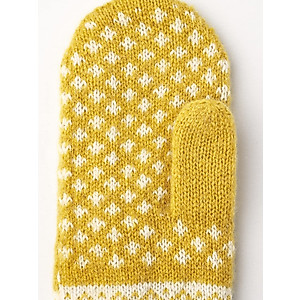 Hestra Unisex Isvik Wool Mittens for Cold Weather & Everyday Wear - Mustard/Offwhite - 8