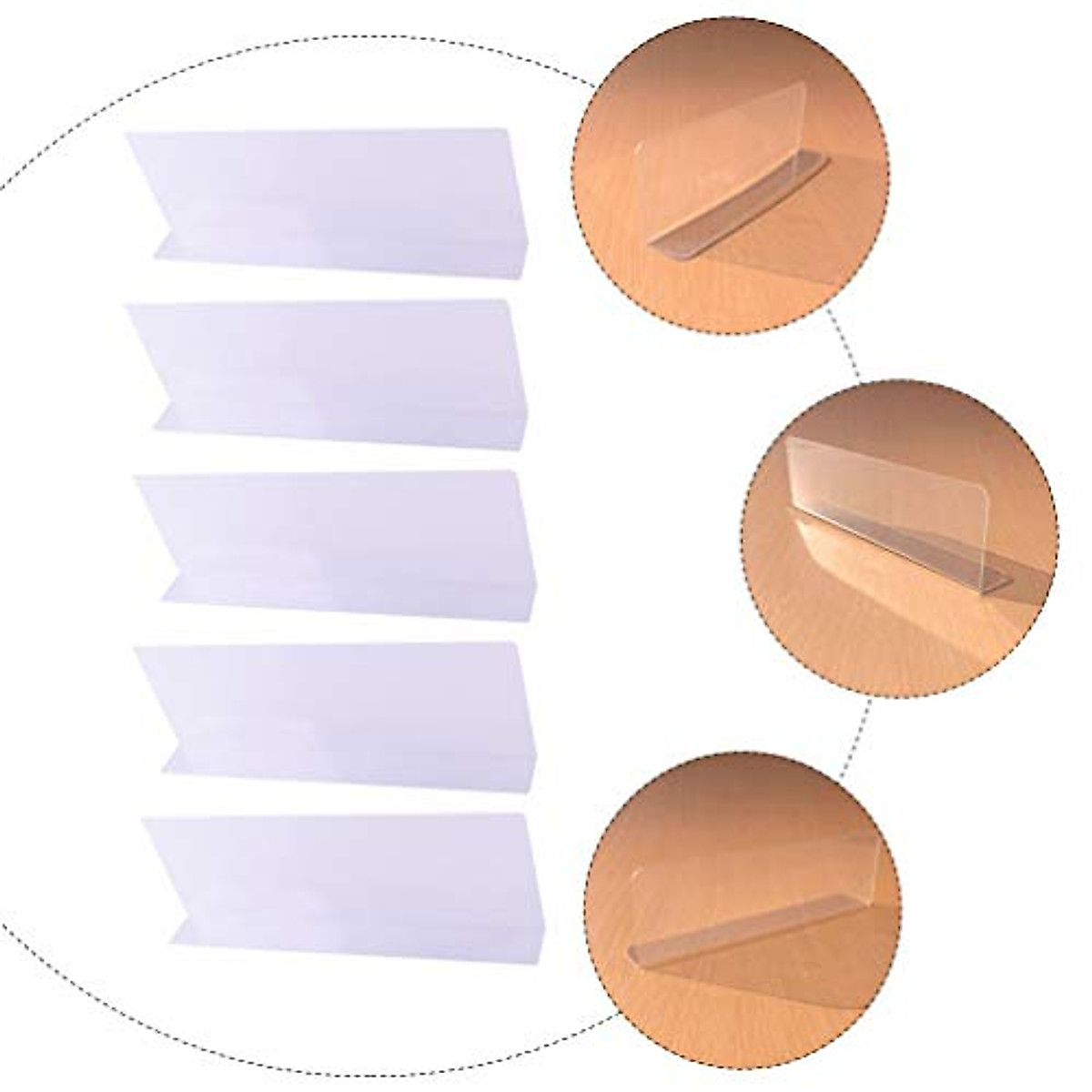 Baluue Acrylic Shelves 10pcs Goods Shelf Dividers Clapboards Acrylic Clear Closet Separators Organizer for Home Wardrobe Cabinet Pantry Store Showroom Office Shelving Divider Clear Shelf Divider