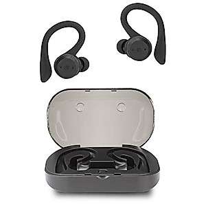 live iLive IAEBTW59B Truly Wireless Bluetooth Earbuds, Sporty Hook, Charging Case, IPX Waterproof, Neon Yellow/Black