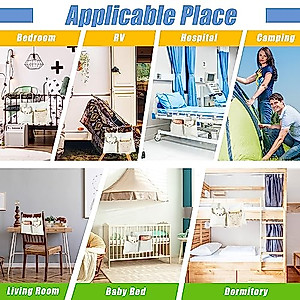 Windyun 4 Pcs Crib Organizer Hanging for Crib Hanging Storage Bag 2 Pockets Organizer Hanging Diaper Caddy Linen Diaper Holder Organizer Nursery Hanging Organizers for Baby Essentials Organization