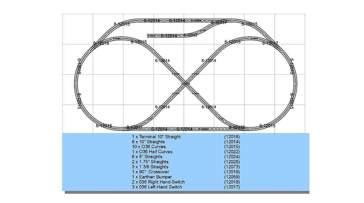 Anna's SIDING O Gauge Train Track Layout Pack 4' x 8'