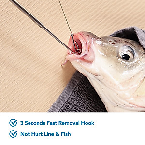 4PCS Fish Hook Remover Fishing Hook Remover, Fishing Hook Quick Removal Device Space Aluminum Magnetic Handle Fish Hook Removal Tool, Fish Hook Disconnect Device for Fishing, Hook Removal Tool Fishing