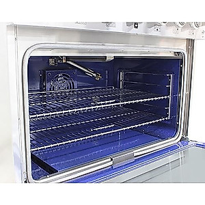 DUURA Elite DE360GRSSS Gas Range Cooktop 36-Inch with Porcelain Convection Oven and Broil Function, 6 Sealed Burners and Continuous Grates with Stainless Steel Construction, Silver