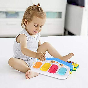 Baby Gym Play Mats with Kick And Play Piano Gym Mat, Baby Jungle Gym Activity Mat with 5 Colorful Infant Toys, Activity Center with Lights Music Mirror for Tummy Time Shower Gifts Baby Toys 3-6 Months