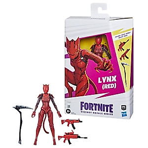FORTNITE Victory Royale Series Lynx (Red) Collectible Action Figure with Accessories - Ages 8 and Up, 6-inch