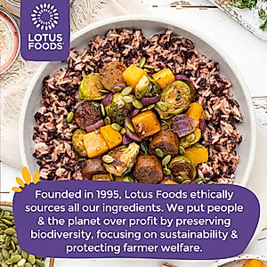 Lotus Foods Organic White Jasmine & Forbidden Rice Heat & Eat Pouch - Jasmine Rice, Gluten Free White Rice, Forbidden Back Rice, Instant Microwave Rice, Pre Cooked, GF, USDA Organic - 8 Oz (6 Pack)