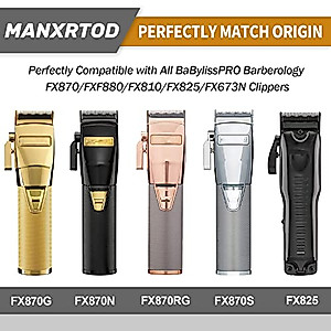 FX802G Replacement Blades Compatible with BaBylissPRO FX870/FXF880/FX810/FX825/FX673N Clippers, DLC Replacement Taper Blades for BaByliss Clipper Blades, Gold