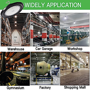 480V UFO LED High Bay Lights 240W, 38400LM, 0-10V Dimmable, 1000W HID/HPS Replacement, 5ft Cable, IP65, Hook Mount, Shop Lights, Garage, Factory, Warehouse, Workshop, Area Light