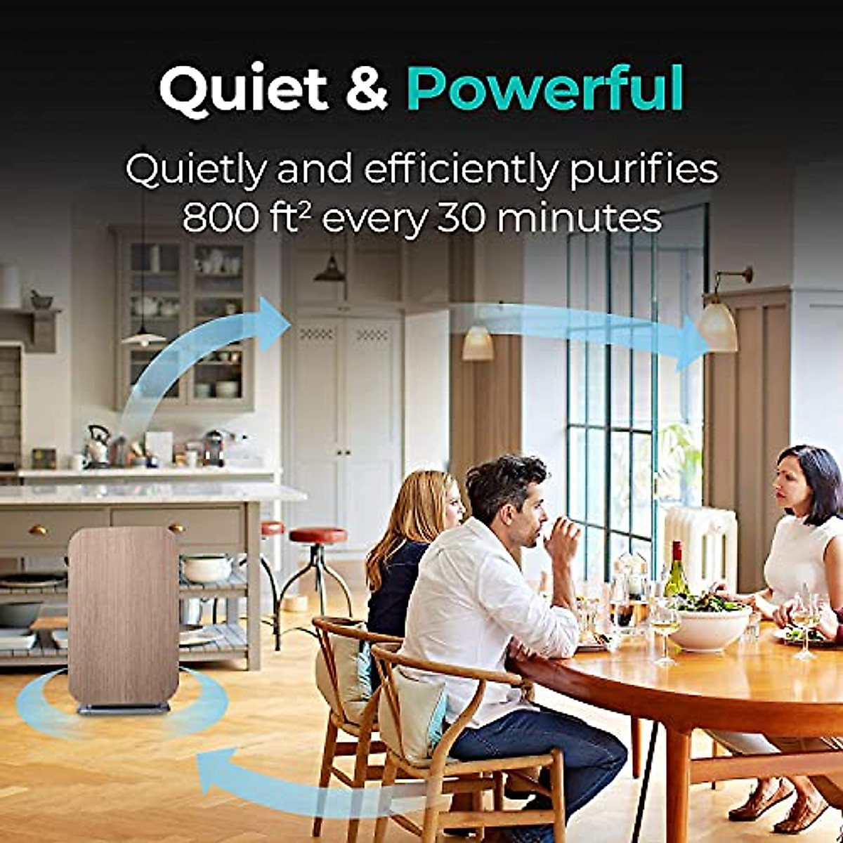Alen BreatheSmart 45i Quiet HEPA Air Purifier, 800 SqFt Medical Grade Filtration, 99.9% Particle Removal, Allergies, Dust, Mold, Household Odor, Smoke, Long Filter Life, Weathered Gray