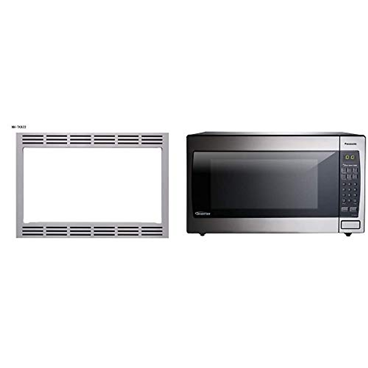 Panasonic 27 TRIM KIT, 27 inch, Silver & Microwave Oven NN-SN966S Stainless Steel Countertop/Built-In with Inverter Technology and Genius Sensor, 2.2 Cubic Foot, 1250W