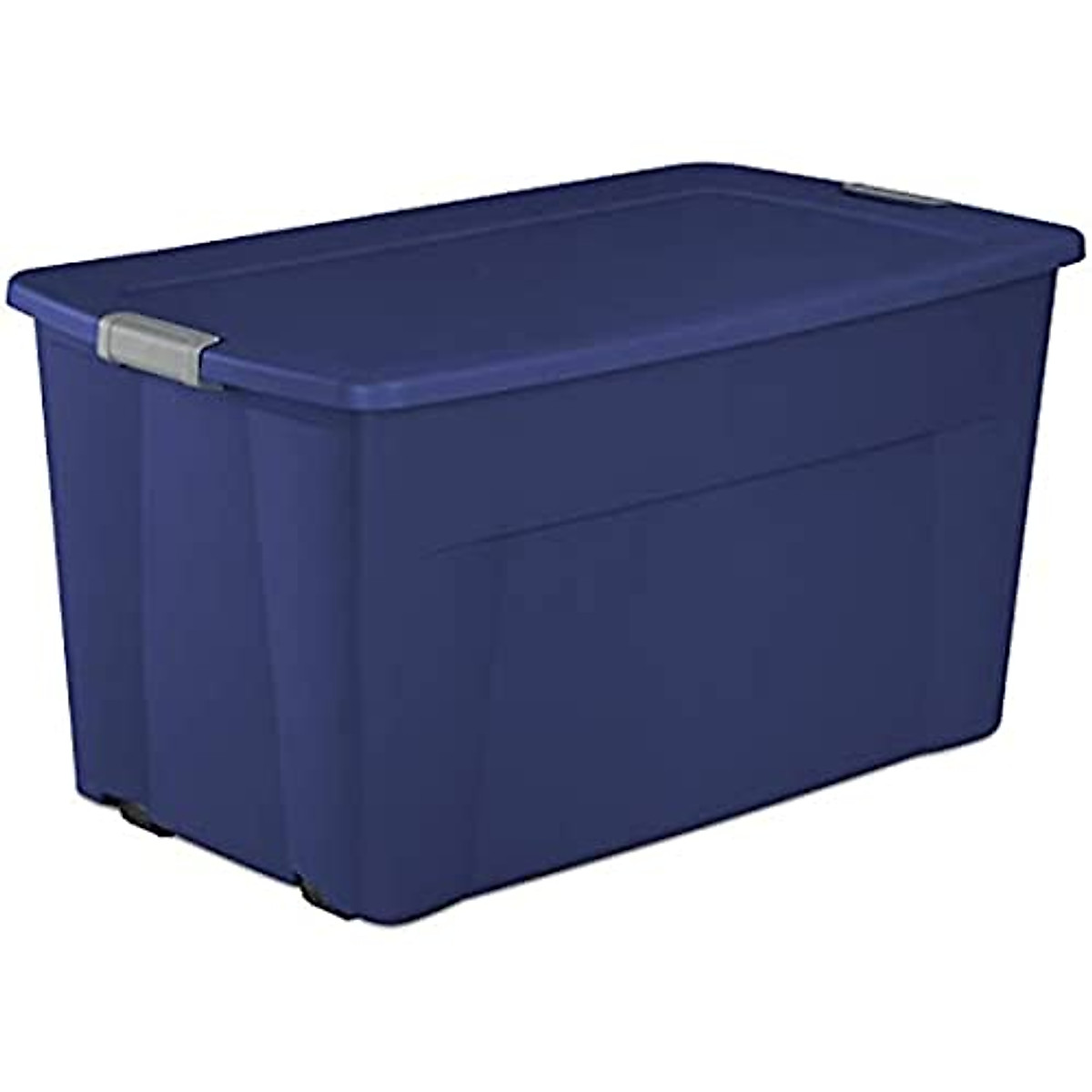 YOFAB Wheeled Latch Storage Box 45 Gallon Tote Plastic with Set of 4, Stadium Blue
