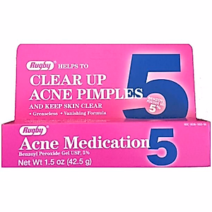 RUGBY BENZOYL PEROX GEL/ACNE MED 5% BENZOYL PEROXIDE-5% White 42.5GM UPC 305361055561