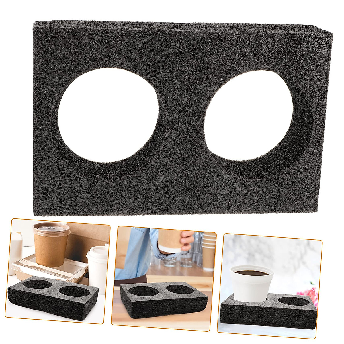 YARNOW 2pcs Takeaway Cup Holder Beer Pong Pool Float Door Dash Clip on Cup Holder Dish Carrier 2 Bowls Holder Tray Coffee Carrier Tray Reusable Drink Epe Pearl Cotton Refreshments Basket