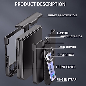 MistWorld for Samsung Galaxy Z Flip 5 Case with Spring Hinge, Hand Strap Finger Ring, Sub Screen Protector Film, Galaxy Z Flip 5 2023 Slim Case for Samsung Z Flip 5 Shockproof Phone Case Cover