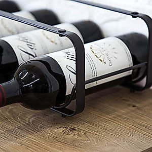 Home Zone Kitchen Tabletop Wine Storage Rack, Stackable Modular Design, Holds up to 4 Bottles (Oil-Rubbed Bronze)