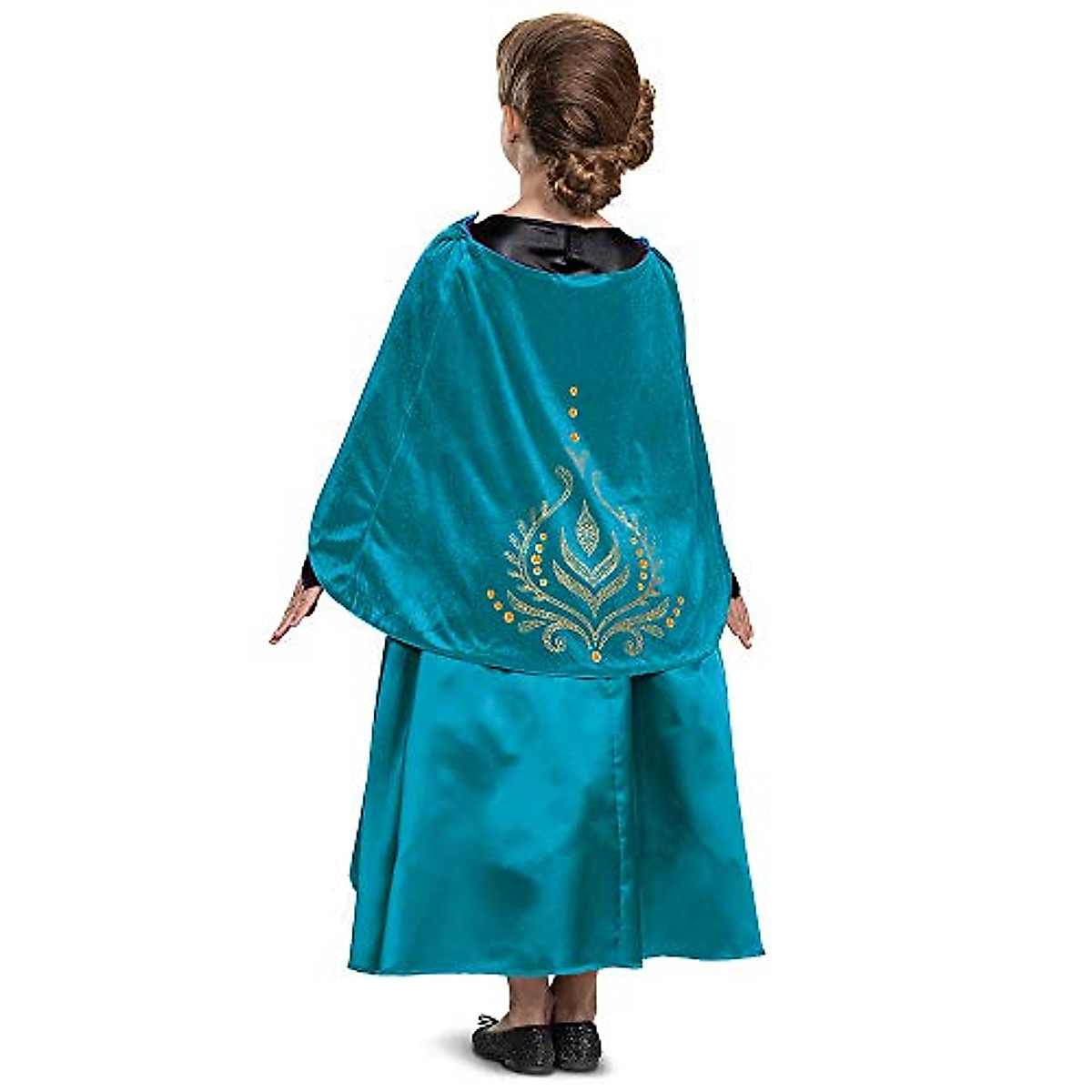 Disney Frozen 2 Anna Costume for Girls, Deluxe Dress and Cape Outfit, Child Size Medium (7-8)