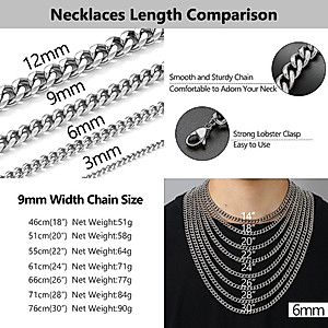 PROSTEEL Stainless Steel Necklace Chains 28 Inch Long Necklaces Mens Jewelry