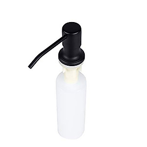Soap Dispenser, Stainless Steel Pump Head Kitchen Sink Soap Dispenser, 10.14 OZ Capacity (Black)