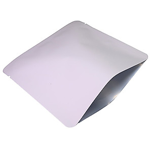 Pack of 100 Bottom Filled Aluminum Mylar Food Coffee Tea Square Packaging Bags (5.9" x 5.9", Matte White)