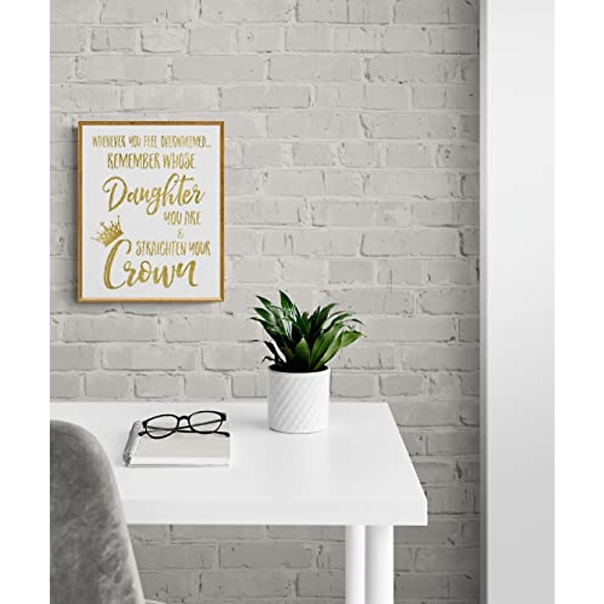 Room Decor for Teen Girls | Whenever You Feel Overwhelmed.Remember Whose Daughter You Are & Straighten Your Crown | Teen Girl Room Decor | Bedroom Decor for Teen Girls-8x10 UNFRAMED Gold Foil Poster