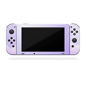 TACKY DESIGN Japanese Cherry Blossom Skin Compatible with Nintendo Switch Skin, Beige Color Skin Compatible with Nintendo Switch Skin, Vinyl 3m Sticker, Full wrap Cover (Lavender)
