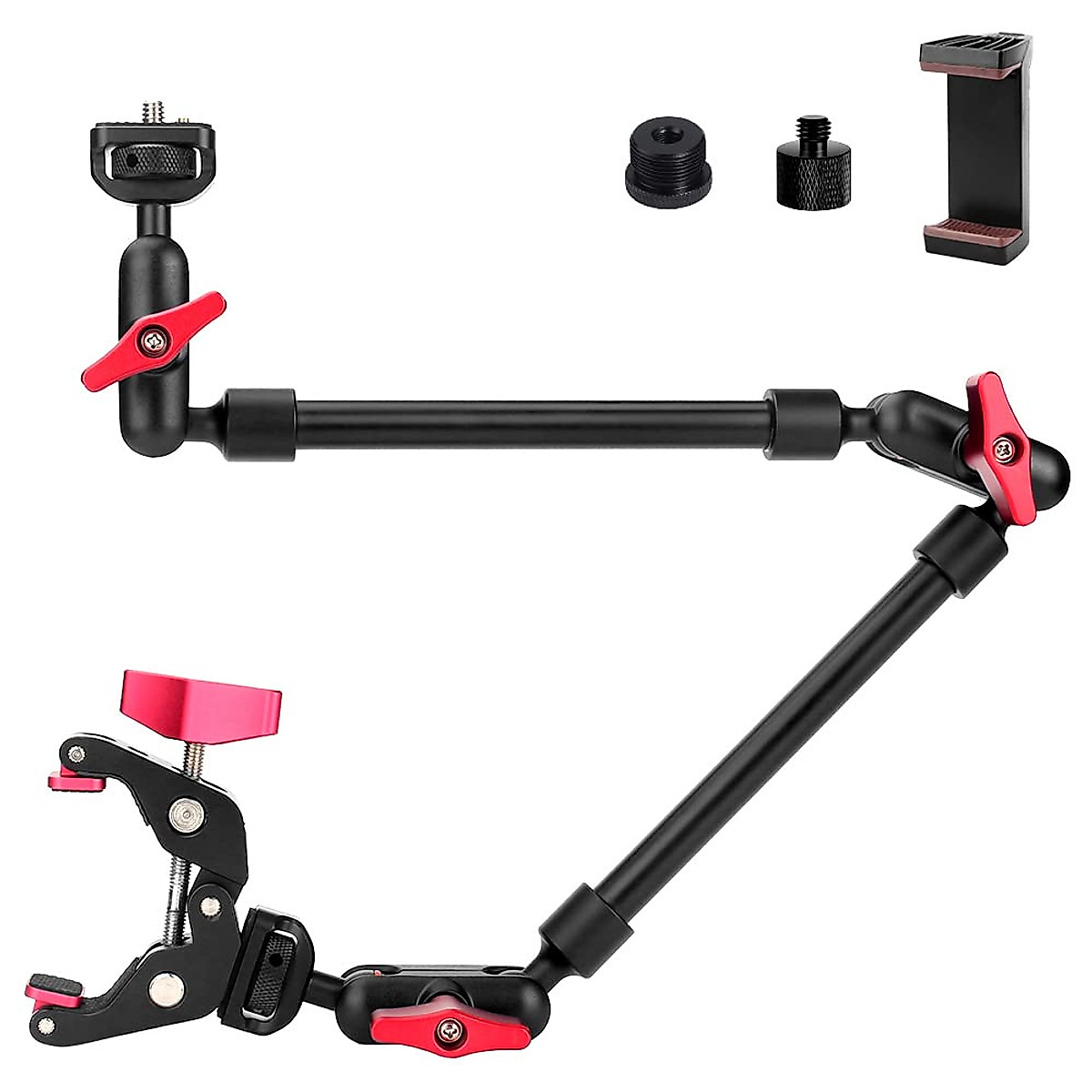 Super Camera Clamp Mount with Articulating Magic Arm 22in, Adjustable Super Clamp Camera Mount Magic Arm for LED Lights