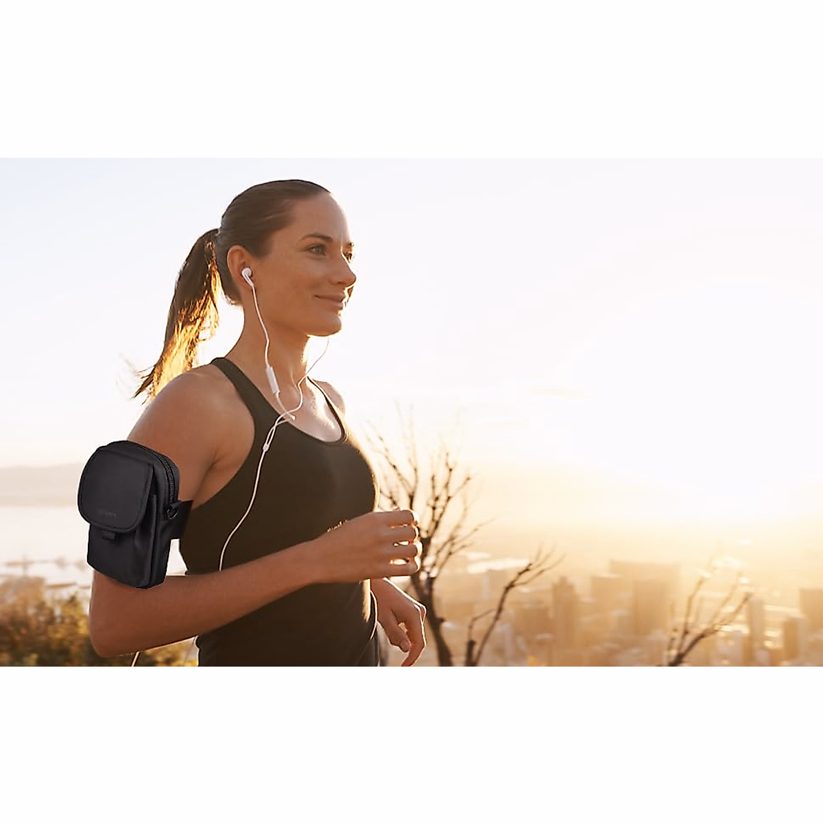 Heelay Shoulder Travel Crossbody Side Bag with Arm Band,Fits iPhone and Android,Use for Running, Walking, Hiking & Biking 6.7 * 4.7In (Black)