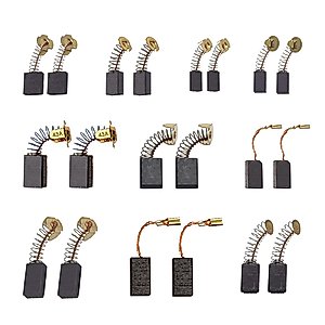 UFelice 20Pcs Electric Motor Carbon Brush 10 Different Sizes Brushes Replacement Part for Power Tools