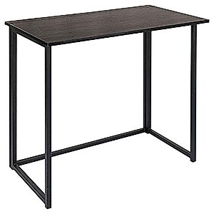 Leopard Outdoor Products Folding Computer Desk for Small Spaces, Space-Saving Home Office Desk, Foldable Computer Table, Laptop Table, Writing Desk, Compact Study Reading Table (Black)