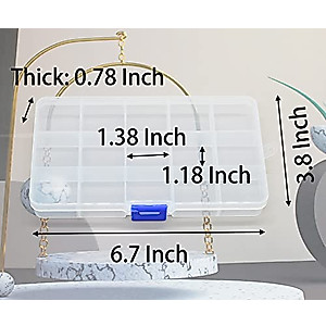Yansanido 4 Pcs 15 Grids Clear 6.85 Inch x 3.85 Inch Adjustable Small Removable Clear Plastic Jewelry Organizer Divider Storage Box Jewelry Earring Tool Containers (4 Pcs Clear)