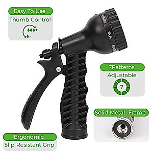 BOSNELL Lightweight Metal Garden Hose, 25FT Stainless Steel 304 Water Hose with 2 Free Nozzles, Ultra Flexible and Tangle Free